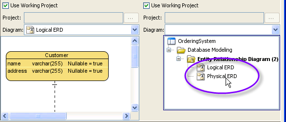 Compare Logical and Physical ERD - Highlights