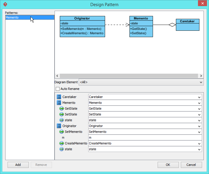 Working with Memento Design Pattern