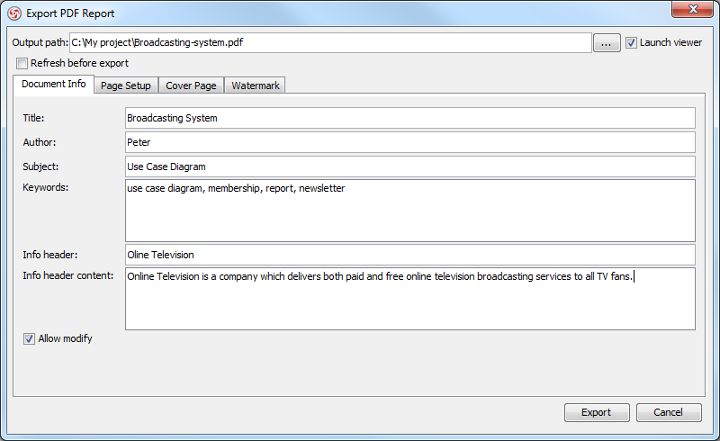 Creating Simple Use Case Report with Doc. Composer